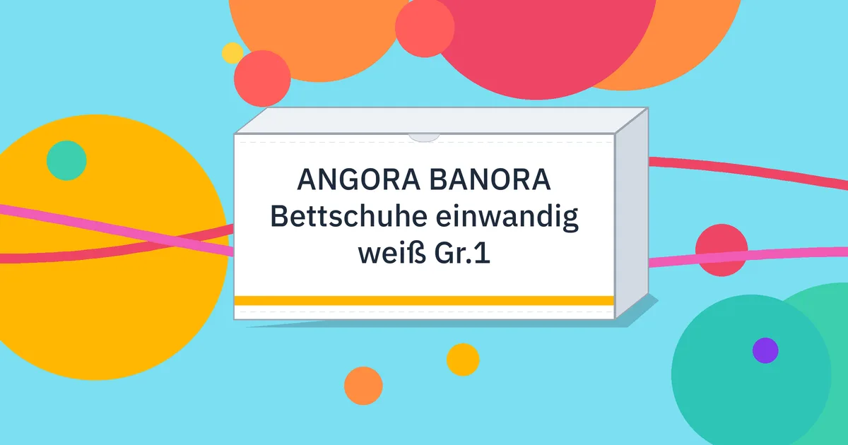 Symbolbild: Packung mit der Aufschrift ANGORA BANORA Bettschuhe einwandig weiß Gr.1 (PZN 01600587) – Verfügbarkeit und Bezug in Apotheken in Frankfurt am Main