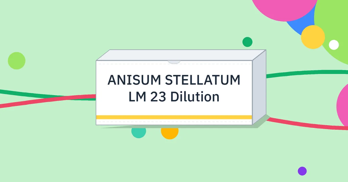 Symbolbild: Packung mit der Aufschrift ANISUM STELLATUM LM 23 Dilution (PZN 13369511) – Verfügbarkeit und Bezug in Apotheken in Frankfurt am Main