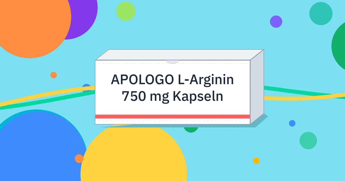 Symbolbild: Packung mit der Aufschrift APOLOGO L-Arginin 750 mg Kapseln (PZN 09743814) – Verfügbarkeit und Bezug in Apotheken in Frankfurt am Main