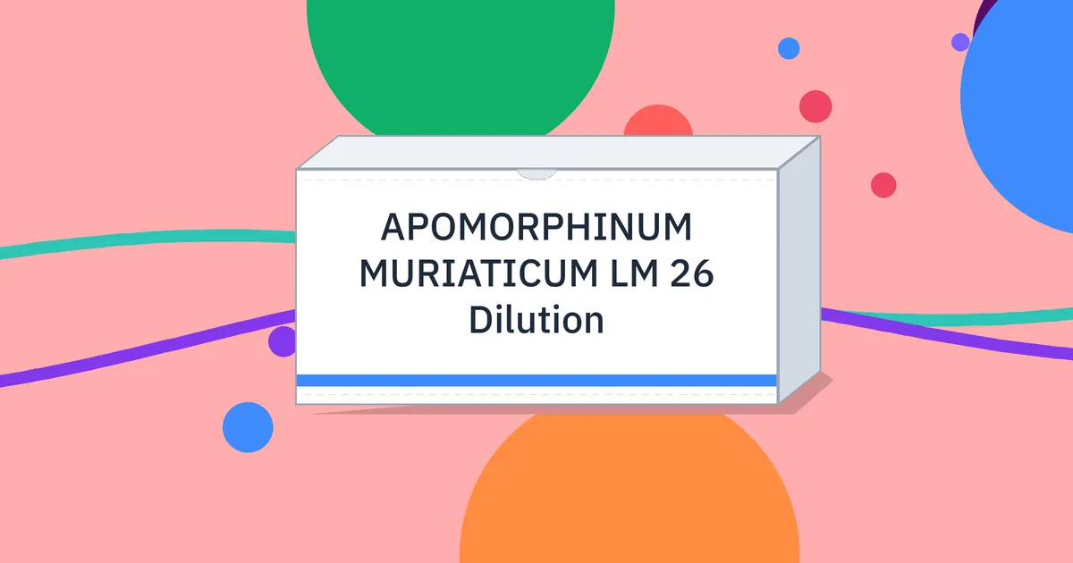 Symbolbild: Packung mit der Aufschrift APOMORPHINUM MURIATICUM LM 26 Dilution (PZN 13381498) – Verfügbarkeit und Bezug in Apotheken in Frankfurt am Main