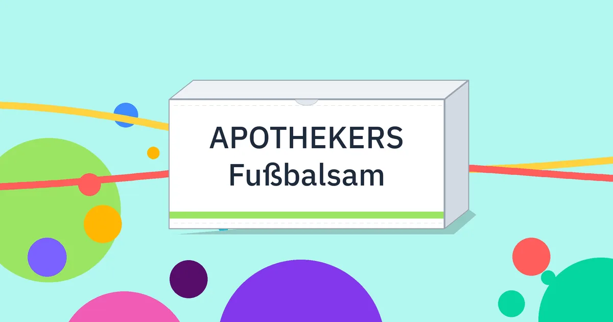 Symbolbild: Packung mit der Aufschrift APOTHEKERS Fußbalsam (PZN 15293864) – Verfügbarkeit und Bezug in Apotheken in Frankfurt am Main