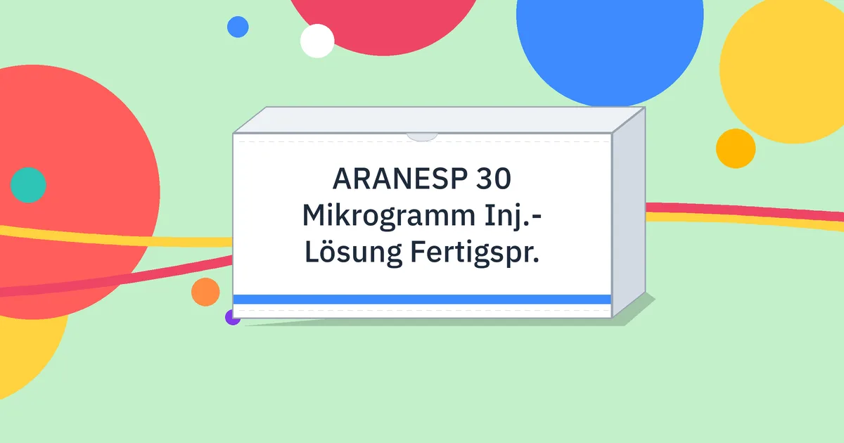 Symbolbild: Packung mit der Aufschrift ARANESP 30 Mikrogramm Inj.-Lösung Fertigspr. (PZN 00772398) – Verfügbarkeit und Bezug in Apotheken in Frankfurt am Main