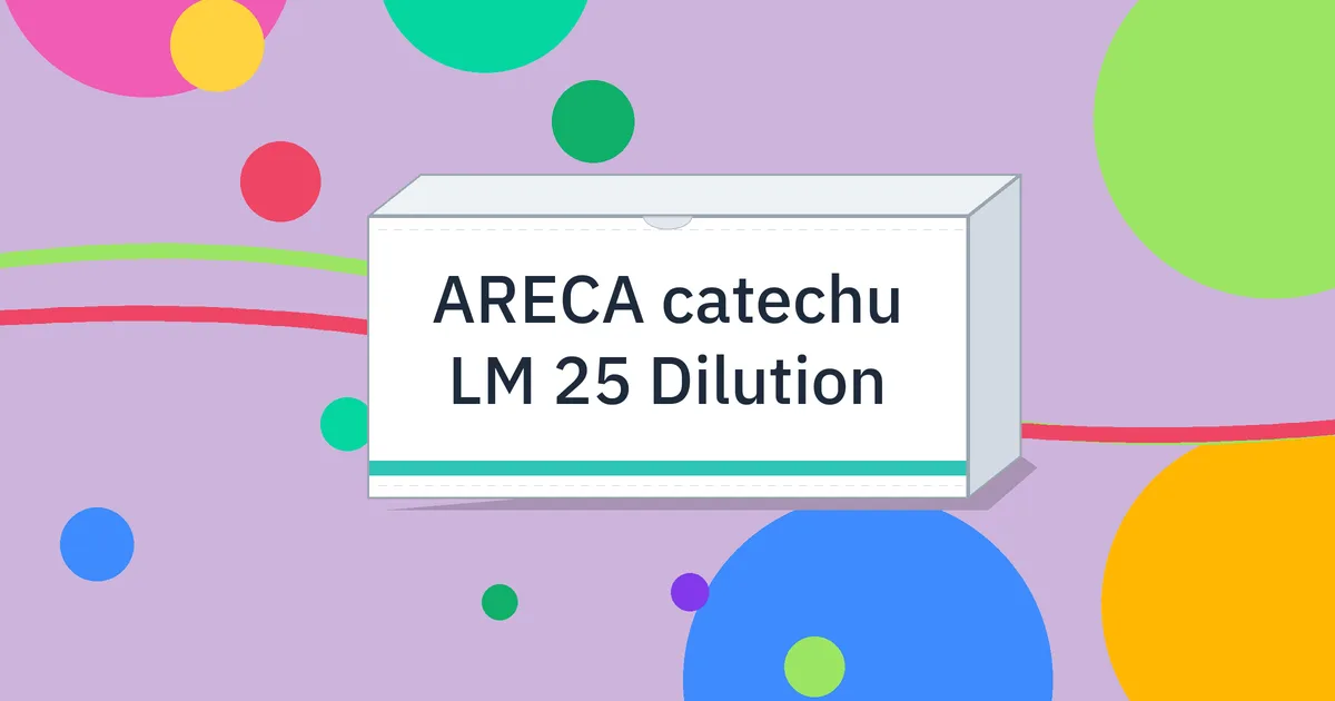 Symbolbild: Packung mit der Aufschrift ARECA catechu LM 25 Dilution (PZN 13388891) – Verfügbarkeit und Bezug in Apotheken in Frankfurt am Main
