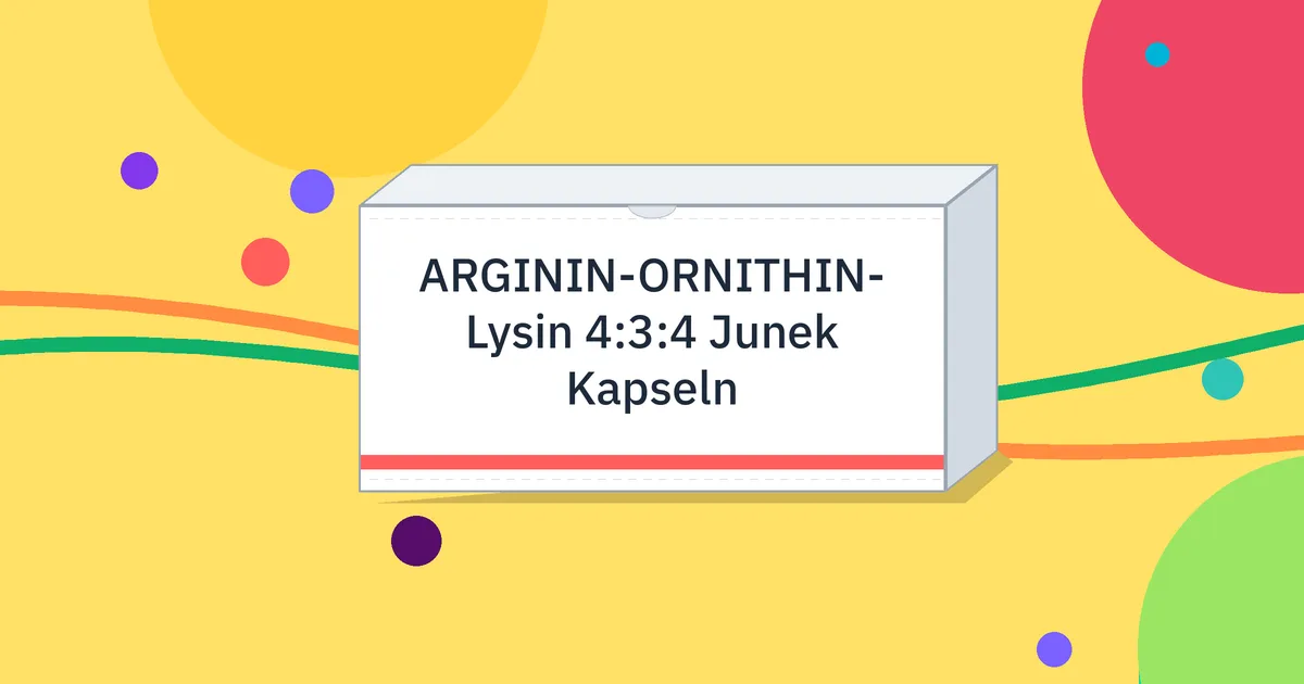 Symbolbild: Packung mit der Aufschrift ARGININ-ORNITHIN-Lysin 4:3:4 Junek Kapseln (PZN 00138514) – Verfügbarkeit und Bezug in Apotheken in Frankfurt am Main