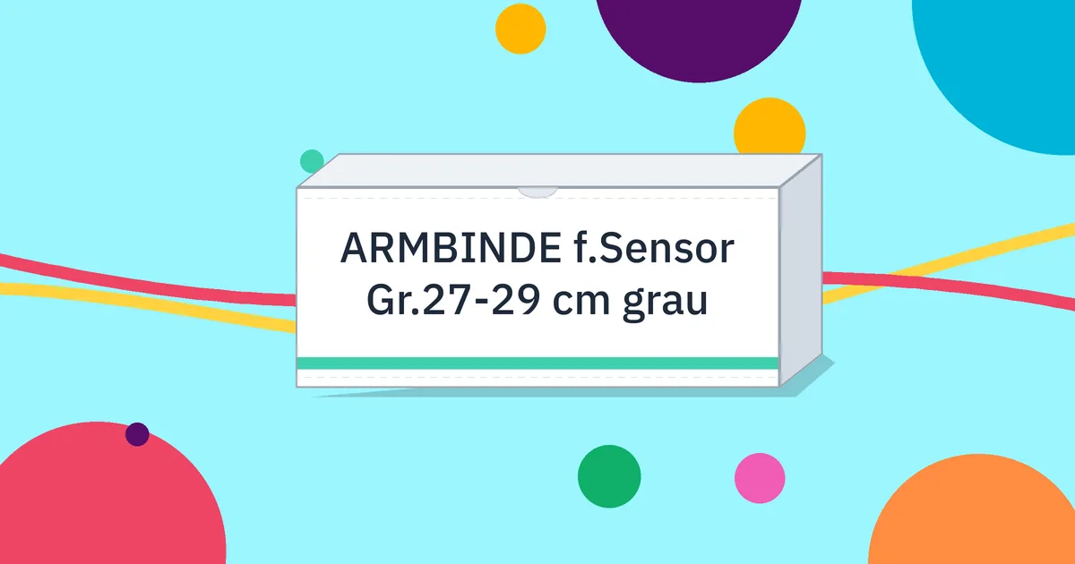 Symbolbild: Packung mit der Aufschrift ARMBINDE f.Sensor Gr.27-29 cm grau (PZN 17838173) – Verfügbarkeit und Bezug in Apotheken in Frankfurt am Main