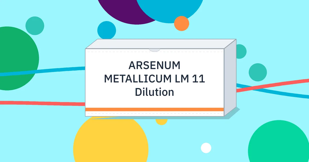 Symbolbild: Packung mit der Aufschrift ARSENUM METALLICUM LM 11 Dilution (PZN 12779336) – Verfügbarkeit und Bezug in Apotheken in Frankfurt am Main