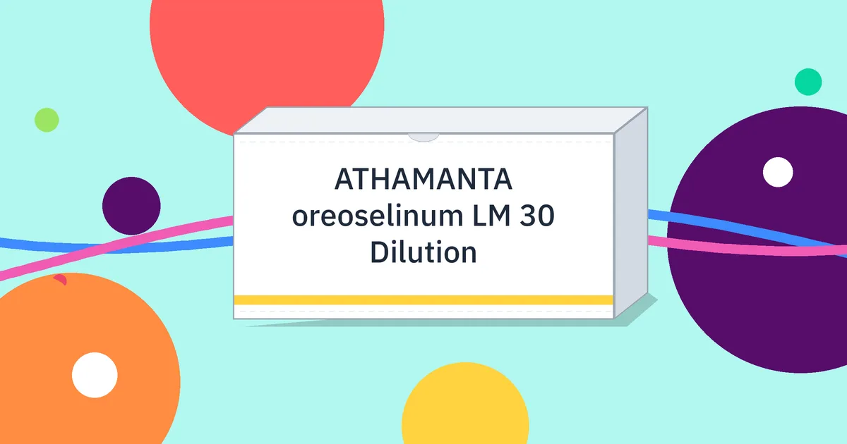 Symbolbild: Packung mit der Aufschrift ATHAMANTA oreoselinum LM 30 Dilution (PZN 13406324) – Verfügbarkeit und Bezug in Apotheken in Frankfurt am Main