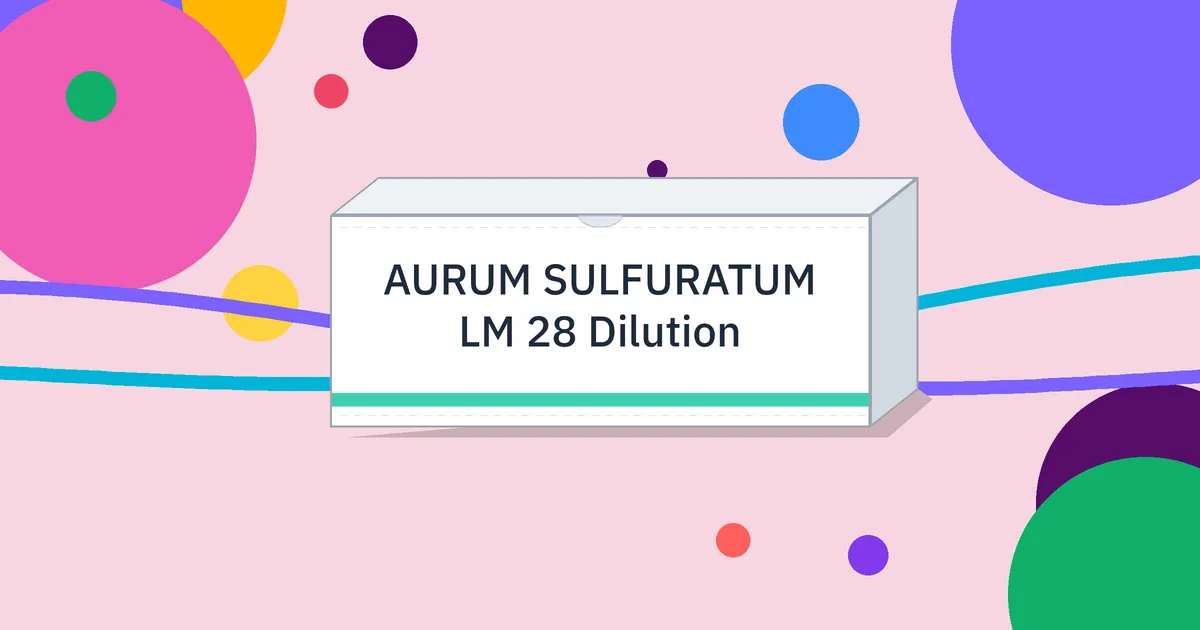 Symbolbild: Packung mit der Aufschrift AURUM SULFURATUM LM 28 Dilution (PZN 12786460) – Verfügbarkeit und Bezug in Apotheken in Frankfurt am Main