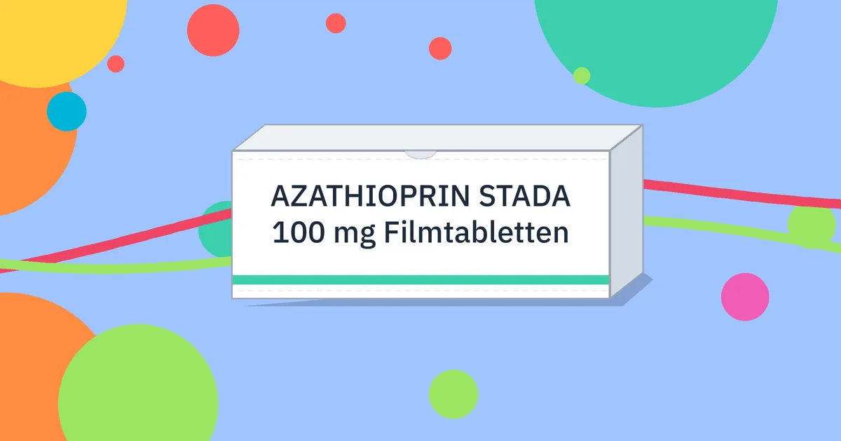 Symbolbild: Packung mit der Aufschrift AZATHIOPRIN STADA 100 mg Filmtabletten (PZN 16653187) – Verfügbarkeit und Bezug in Apotheken in Frankfurt am Main