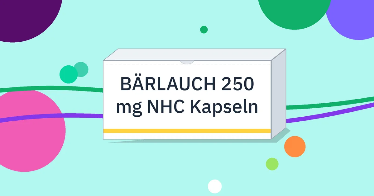 Symbolbild: Packung mit der Aufschrift BÄRLAUCH 250 mg NHC Kapseln (PZN 00766067) – Verfügbarkeit und Bezug in Apotheken in Frankfurt am Main