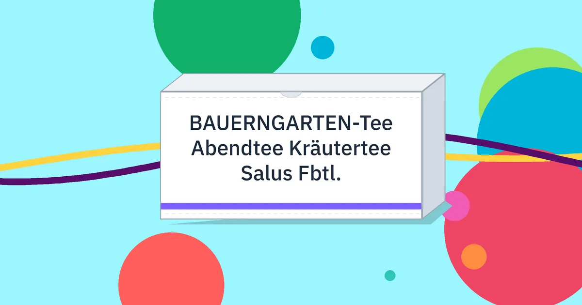 Symbolbild: Packung mit der Aufschrift BAUERNGARTEN-Tee Abendtee Kräutertee Salus Fbtl. (PZN 12543119) – Verfügbarkeit und Bezug in Apotheken in Frankfurt am Main