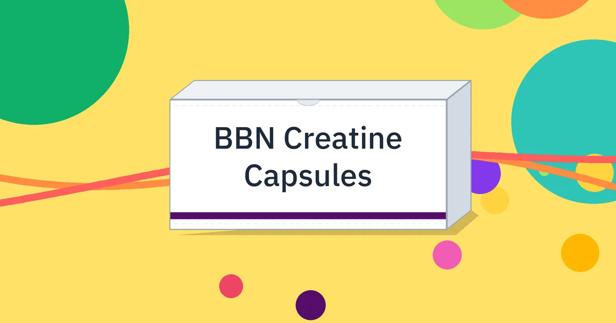 Symbolbild: Packung mit der Aufschrift BBN Creatine Capsules (PZN 06080804) – Verfügbarkeit und Bezug in Apotheken in Frankfurt am Main