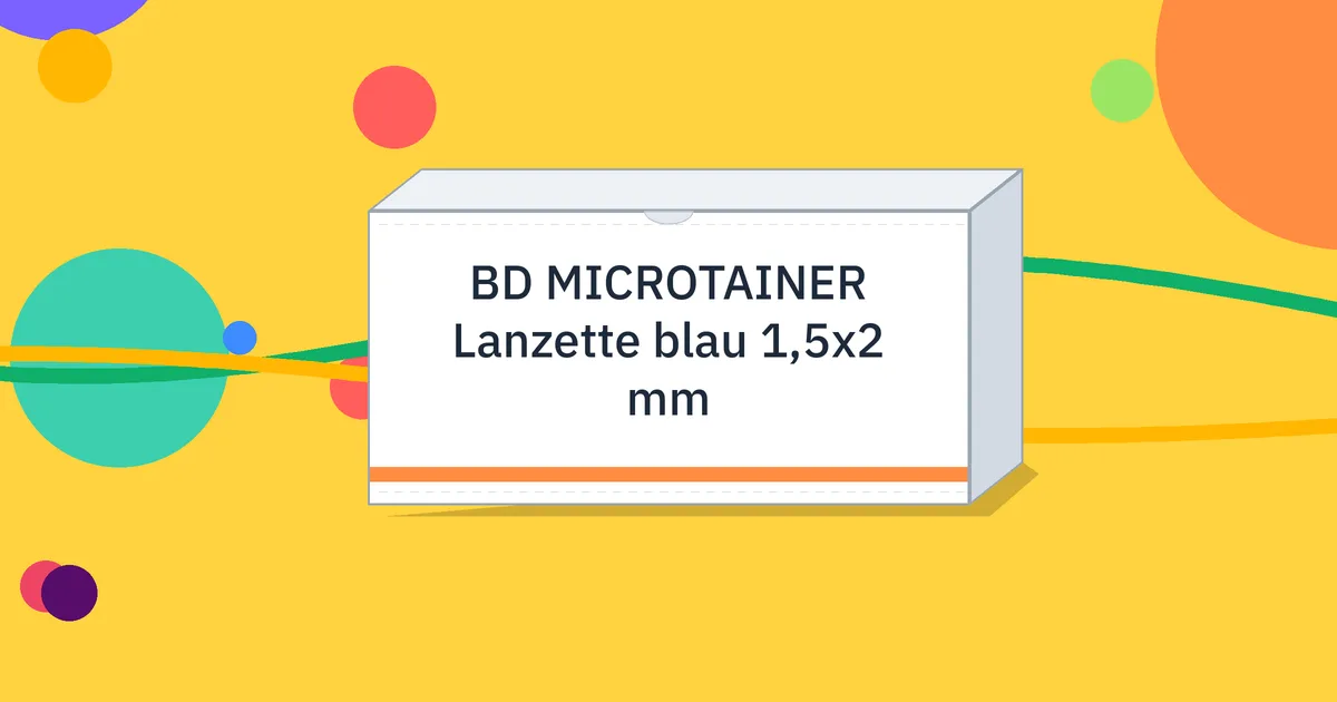 Symbolbild: Packung mit der Aufschrift BD MICROTAINER Lanzette blau 1,5x2 mm (PZN 16861276) – Verfügbarkeit und Bezug in Apotheken in Frankfurt am Main
