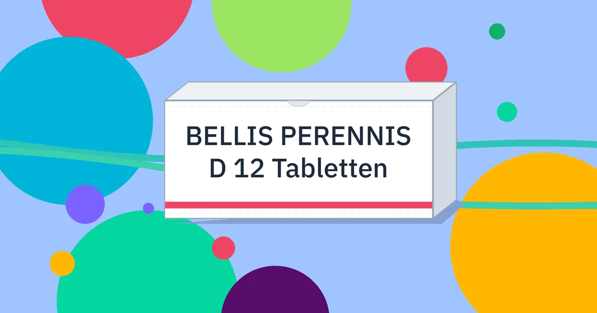 Symbolbild: Packung mit der Aufschrift BELLIS PERENNIS D 12 Tabletten (PZN 07161396) – Verfügbarkeit und Bezug in Apotheken in Frankfurt am Main