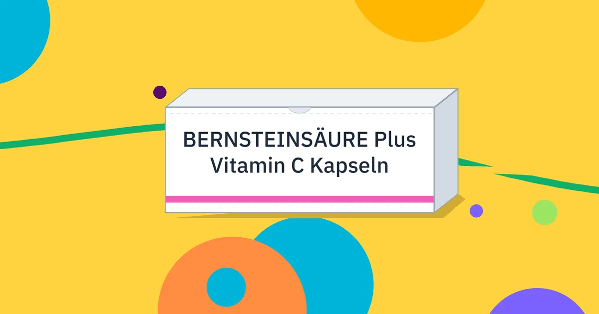Symbolbild: Packung mit der Aufschrift BERNSTEINSÄURE Plus Vitamin C Kapseln (PZN 18724483) – Verfügbarkeit und Bezug in Apotheken in Frankfurt am Main