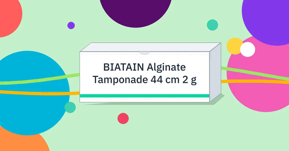 Symbolbild: Packung mit der Aufschrift BIATAIN Alginate Tamponade 44 cm 2 g (PZN 10781978) – Verfügbarkeit und Bezug in Apotheken in Frankfurt am Main