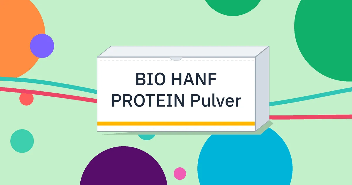 Symbolbild: Packung mit der Aufschrift BIO HANF PROTEIN Pulver (PZN 10009485) – Verfügbarkeit und Bezug in Apotheken in Frankfurt am Main