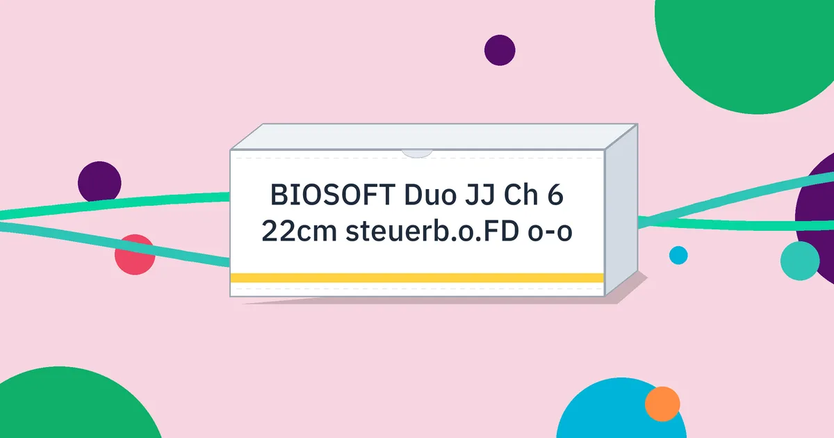Symbolbild: Packung mit der Aufschrift BIOSOFT Duo JJ Ch 6 22cm steuerb.o.FD o-o (PZN 17510047) – Verfügbarkeit und Bezug in Apotheken in Frankfurt am Main