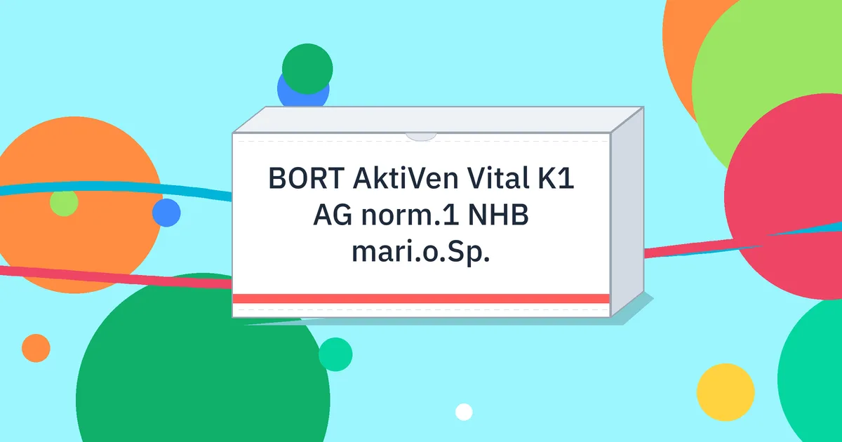 Symbolbild: Packung mit der Aufschrift BORT AktiVen Vital K1 AG norm.1 NHB mari.o.Sp. (PZN 13732064) – Verfügbarkeit und Bezug in Apotheken in Frankfurt am Main
