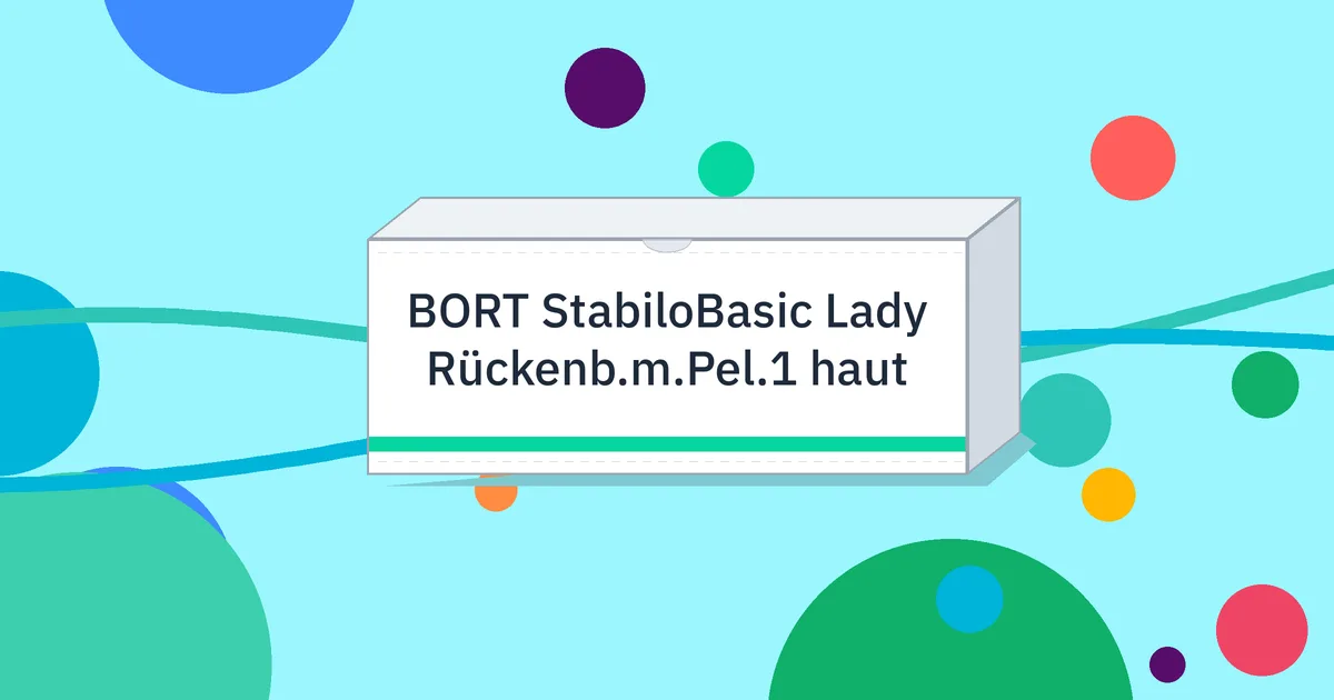 Symbolbild: Packung mit der Aufschrift BORT StabiloBasic Lady Rückenb.m.Pel.1 haut (PZN 05873193) – Verfügbarkeit und Bezug in Apotheken in Frankfurt am Main