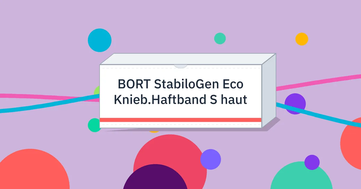 Symbolbild: Packung mit der Aufschrift BORT StabiloGen Eco Knieb.Haftband S haut (PZN 13424345) – Verfügbarkeit und Bezug in Apotheken in Frankfurt am Main