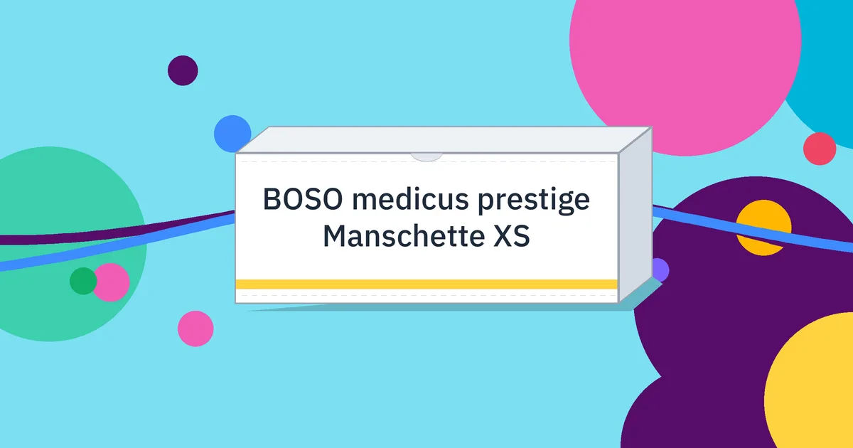 Symbolbild: Packung mit der Aufschrift BOSO medicus prestige Manschette XS (PZN 00366089) – Verfügbarkeit und Bezug in Apotheken in Frankfurt am Main