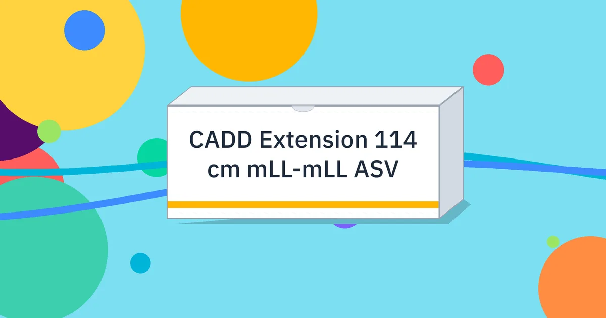 Symbolbild: Packung mit der Aufschrift CADD Extension 114 cm mLL-mLL ASV (PZN 16803959) – Verfügbarkeit und Bezug in Apotheken in Frankfurt am Main