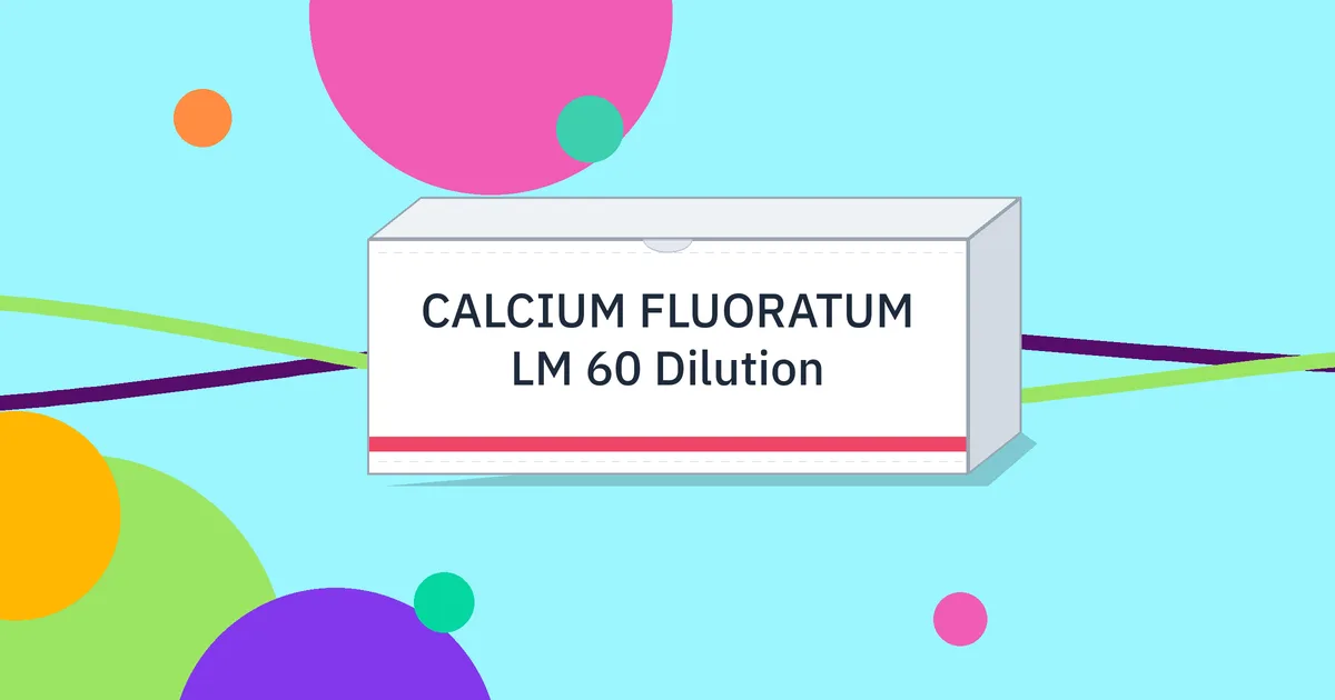 Symbolbild: Packung mit der Aufschrift CALCIUM FLUORATUM LM 60 Dilution (PZN 12804577) – Verfügbarkeit und Bezug in Apotheken in Frankfurt am Main