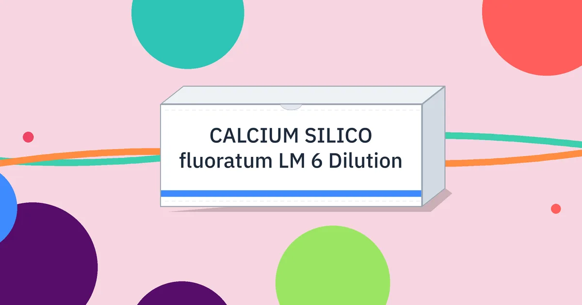 Symbolbild: Packung mit der Aufschrift CALCIUM SILICO fluoratum LM 6 Dilution (PZN 07539647) – Verfügbarkeit und Bezug in Apotheken in Frankfurt am Main