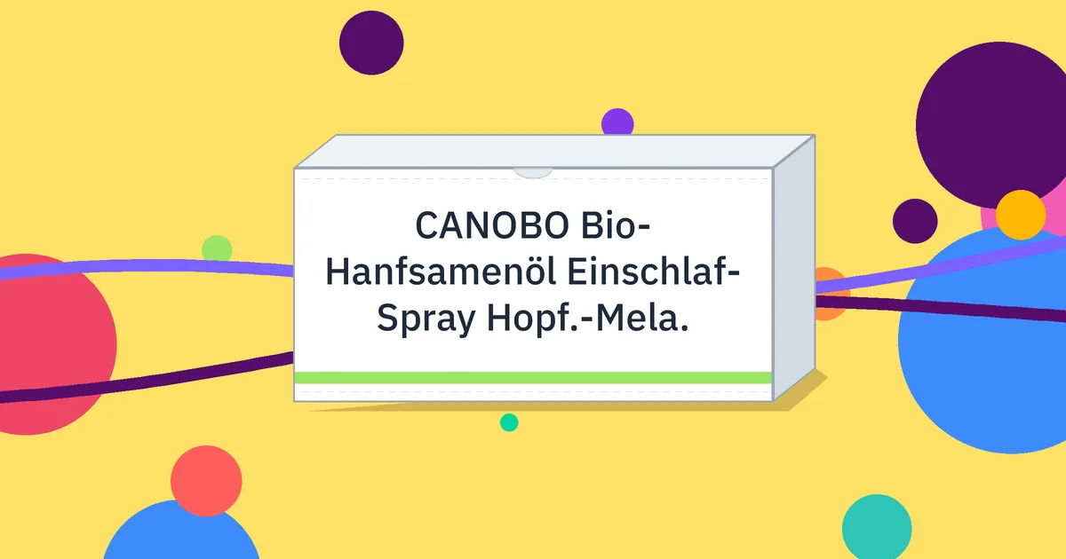 Symbolbild: Packung mit der Aufschrift CANOBO Bio-Hanfsamenöl Einschlaf-Spray Hopf.-Mela. (PZN 17170723) – Verfügbarkeit und Bezug in Apotheken in Frankfurt am Main