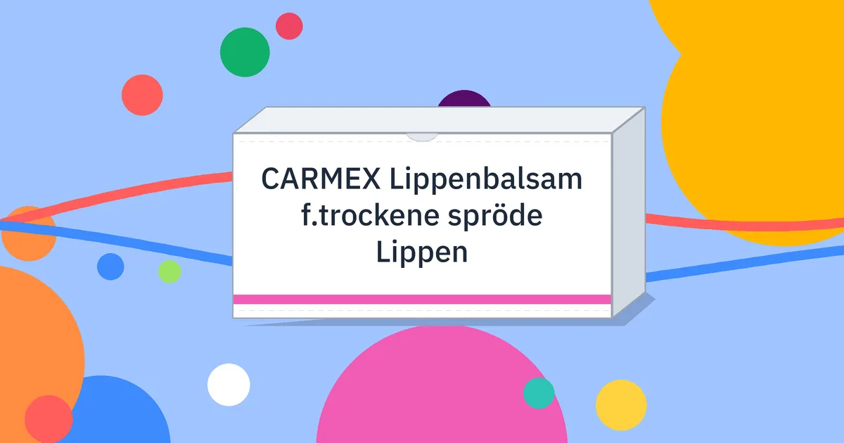 Symbolbild: Packung mit der Aufschrift CARMEX Lippenbalsam f.trockene spröde Lippen (PZN 02710585) – Verfügbarkeit und Bezug in Apotheken in Frankfurt am Main
