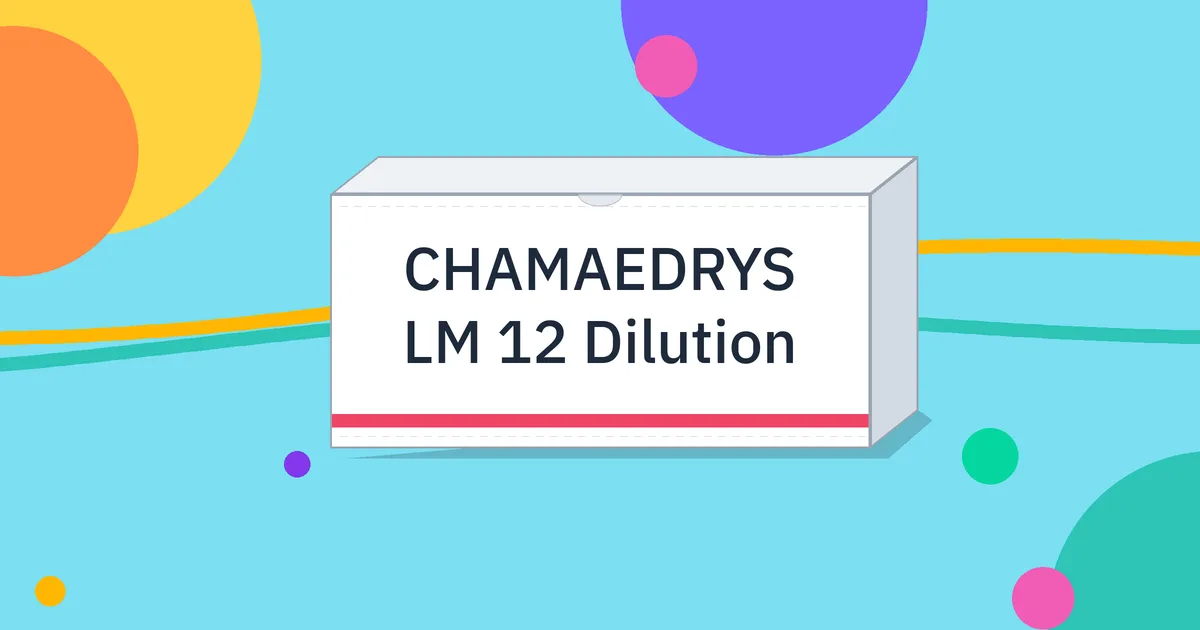 Symbolbild: Packung mit der Aufschrift CHAMAEDRYS LM 12 Dilution (PZN 13438488) – Verfügbarkeit und Bezug in Apotheken in Frankfurt am Main