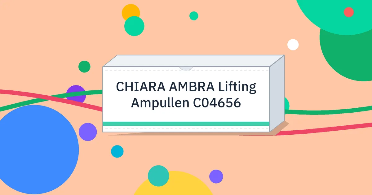 Symbolbild: Packung mit der Aufschrift CHIARA AMBRA Lifting Ampullen C04656 (PZN 05100491) – Verfügbarkeit und Bezug in Apotheken in Frankfurt am Main
