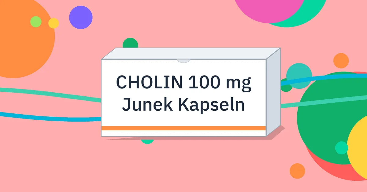Symbolbild: Packung mit der Aufschrift CHOLIN 100 mg Junek Kapseln (PZN 07089196) – Verfügbarkeit und Bezug in Apotheken in Frankfurt am Main