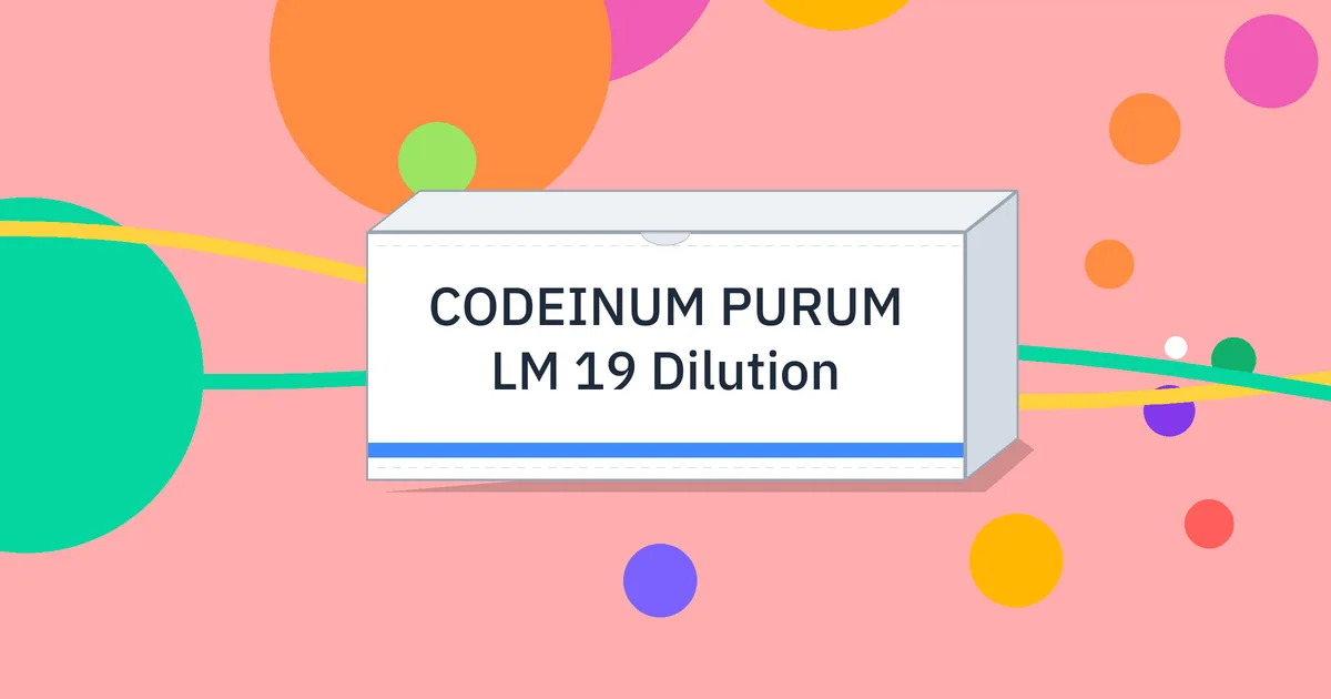 Symbolbild: Packung mit der Aufschrift CODEINUM PURUM LM 19 Dilution (PZN 12830511) – Verfügbarkeit und Bezug in Apotheken in Frankfurt am Main