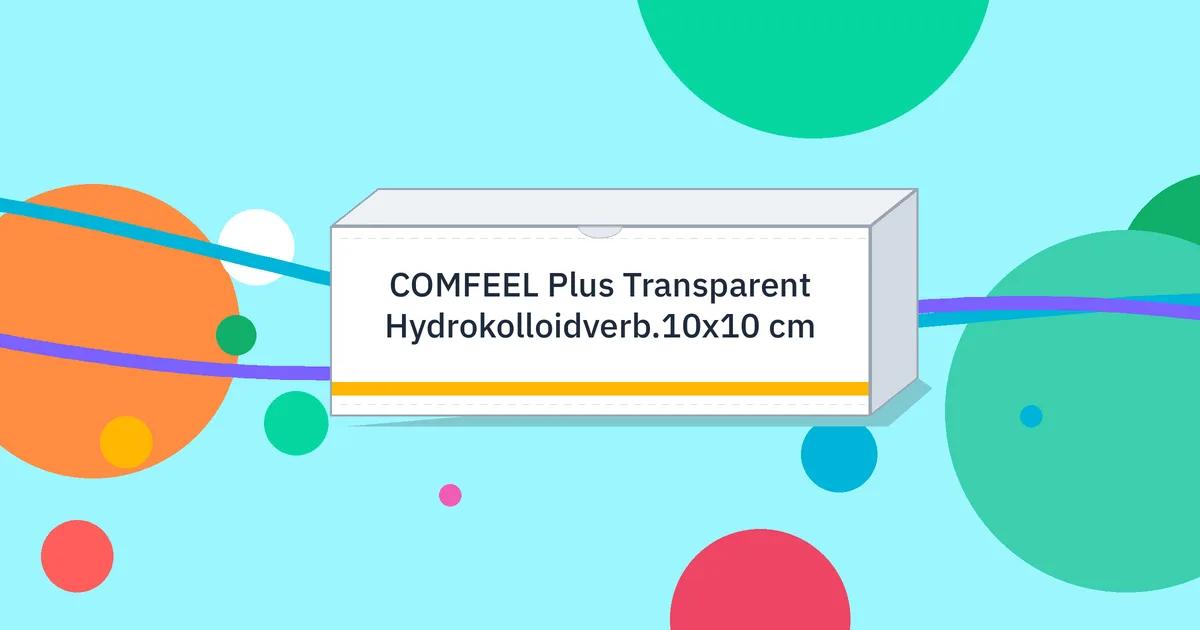 Symbolbild: Packung mit der Aufschrift COMFEEL Plus Transparent Hydrokolloidverb.10x10 cm (PZN 14050668) – Verfügbarkeit und Bezug in Apotheken in Frankfurt am Main