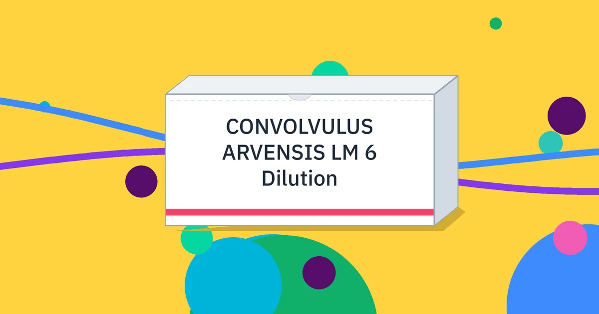 Symbolbild: Packung mit der Aufschrift CONVOLVULUS ARVENSIS LM 6 Dilution (PZN 13450070) – Verfügbarkeit und Bezug in Apotheken in Frankfurt am Main