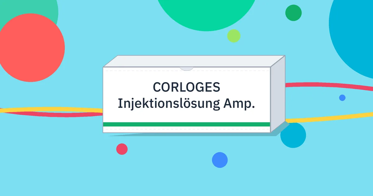 Symbolbild: Packung mit der Aufschrift CORLOGES Injektionslösung Amp. (PZN 02860669) – Verfügbarkeit und Bezug in Apotheken in Frankfurt am Main