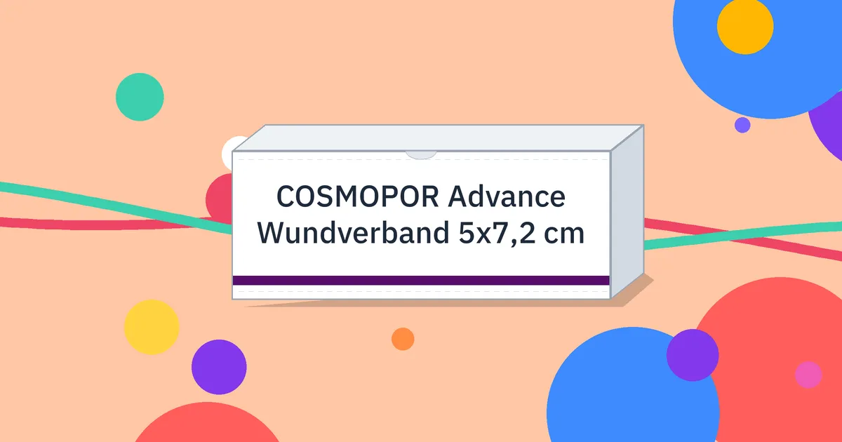Symbolbild: Packung mit der Aufschrift COSMOPOR Advance Wundverband 5x7,2 cm (PZN 03546490) – Verfügbarkeit und Bezug in Apotheken in Frankfurt am Main