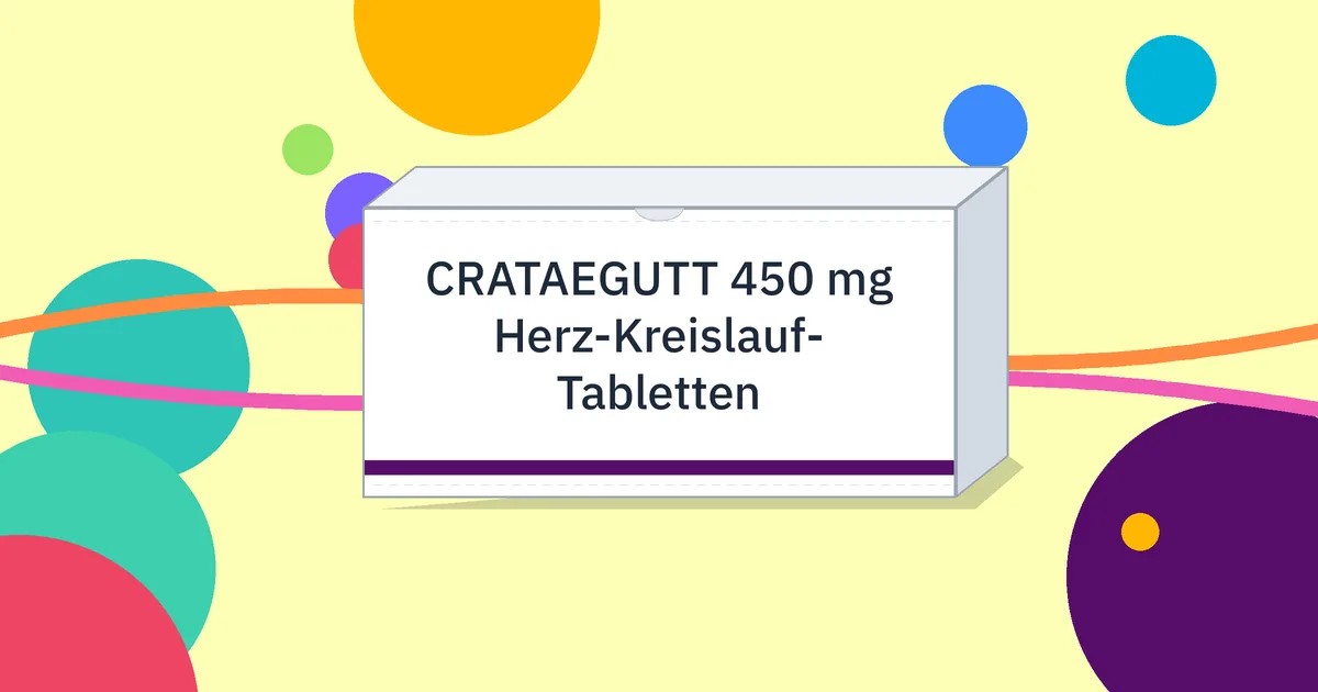 Symbolbild: Packung mit der Aufschrift CRATAEGUTT 450 mg Herz-Kreislauf-Tabletten (PZN 14064535) – Verfügbarkeit und Bezug in Apotheken in Frankfurt am Main