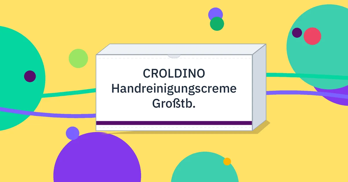 Symbolbild: Packung mit der Aufschrift CROLDINO Handreinigungscreme Großtb. (PZN 00249455) – Verfügbarkeit und Bezug in Apotheken in Frankfurt am Main