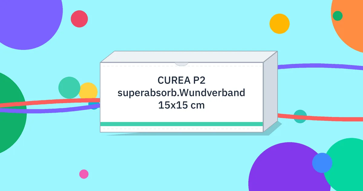 Symbolbild: Packung mit der Aufschrift CUREA P2 superabsorb.Wundverband 15x15 cm (PZN 16005844) – Verfügbarkeit und Bezug in Apotheken in Frankfurt am Main