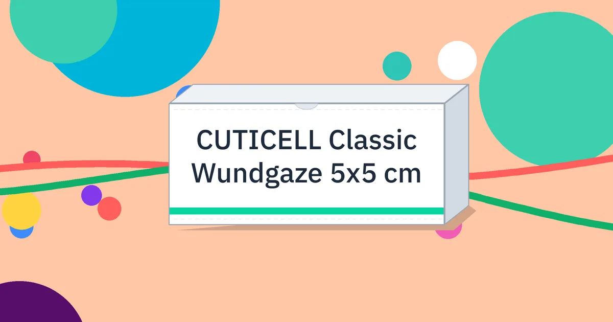 Symbolbild: Packung mit der Aufschrift CUTICELL Classic Wundgaze 5x5 cm (PZN 19472664) – Verfügbarkeit und Bezug in Apotheken in Frankfurt am Main