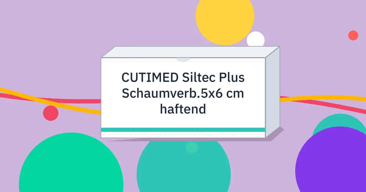 Symbolbild: Packung mit der Aufschrift CUTIMED Siltec Plus Schaumverb.5x6 cm haftend (PZN 16828563) – Verfügbarkeit und Bezug in Apotheken in Frankfurt am Main