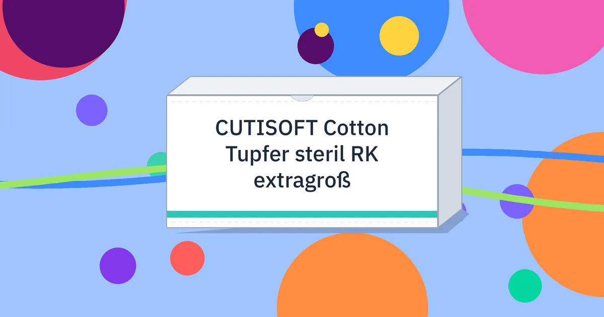 Symbolbild: Packung mit der Aufschrift CUTISOFT Cotton Tupfer steril RK extragroß (PZN 03901755) – Verfügbarkeit und Bezug in Apotheken in Frankfurt am Main