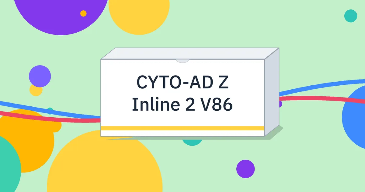 Symbolbild: Packung mit der Aufschrift CYTO-AD Z Inline 2 V86 (PZN 11216559) – Verfügbarkeit und Bezug in Apotheken in Frankfurt am Main