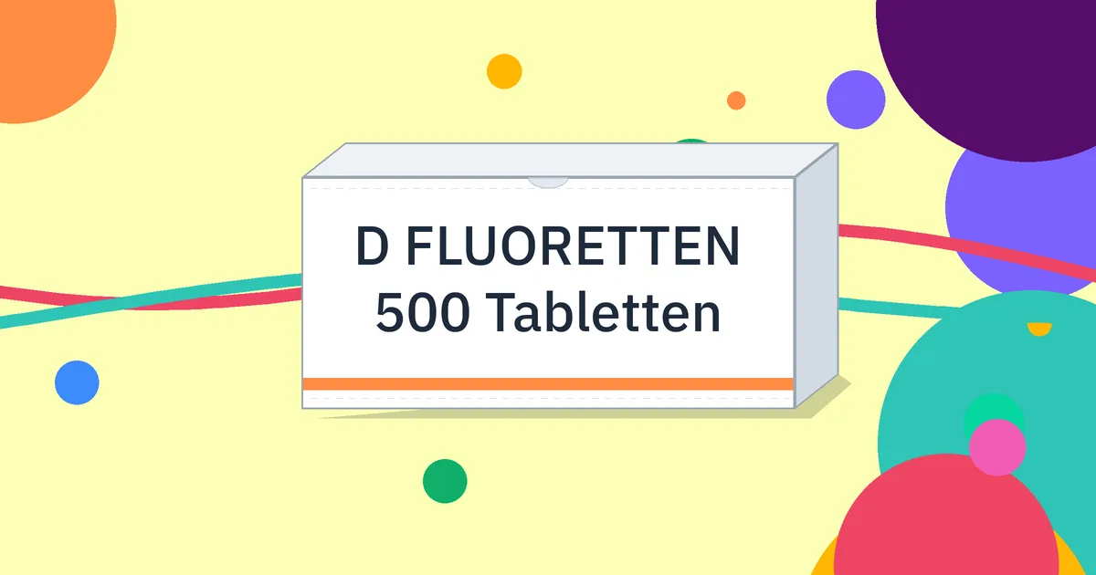 Symbolbild: Packung mit der Aufschrift D FLUORETTEN 500 Tabletten (PZN 01610137) – Verfügbarkeit und Bezug in Apotheken in Frankfurt am Main