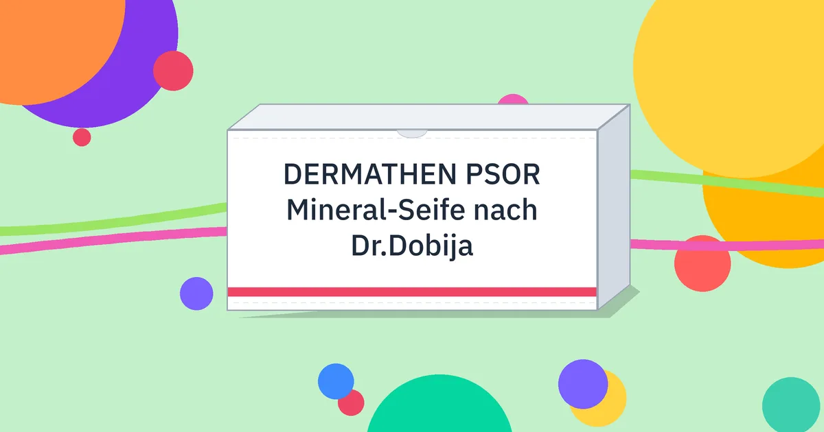 Symbolbild: Packung mit der Aufschrift DERMATHEN PSOR Mineral-Seife nach Dr.Dobija (PZN 19520920) – Verfügbarkeit und Bezug in Apotheken in Frankfurt am Main