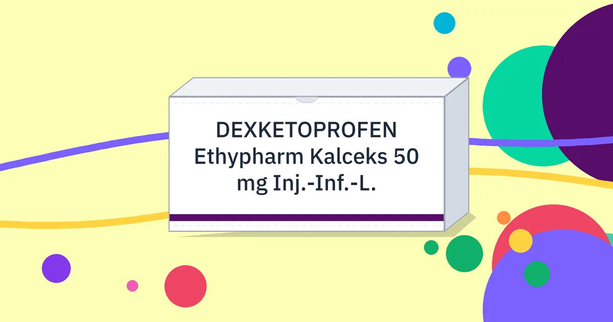 Symbolbild: Packung mit der Aufschrift DEXKETOPROFEN Ethypharm Kalceks 50 mg Inj.-Inf.-L. (PZN 16169818) – Verfügbarkeit und Bezug in Apotheken in Frankfurt am Main