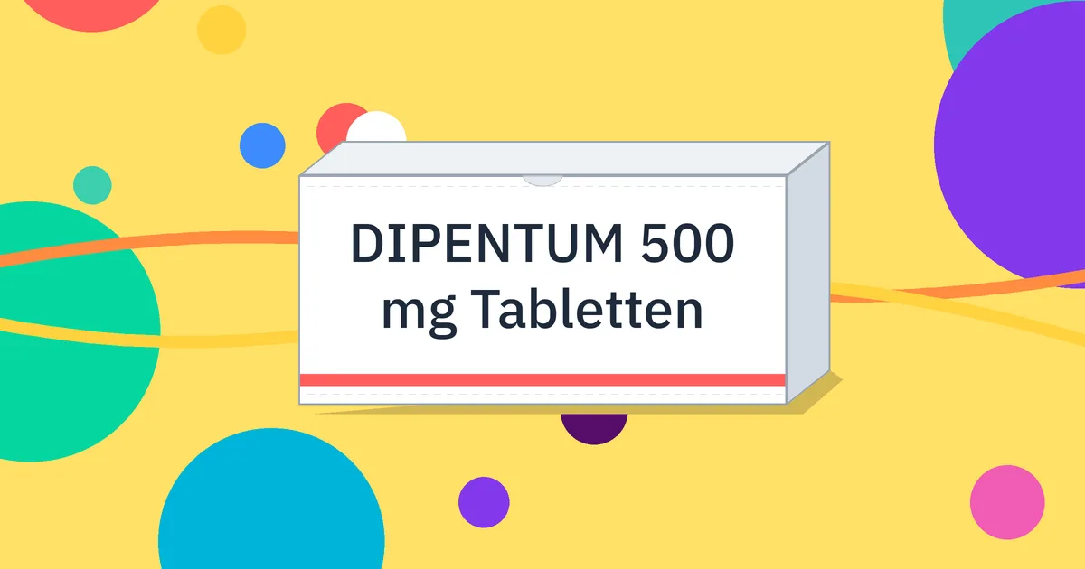 Symbolbild: Packung mit der Aufschrift DIPENTUM 500 mg Tabletten (PZN 07704879) – Verfügbarkeit und Bezug in Apotheken in Frankfurt am Main